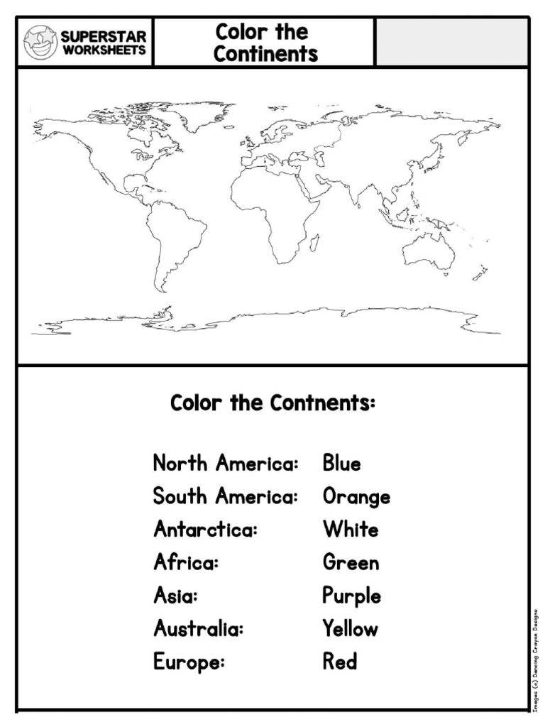 Color The Continents | PDF