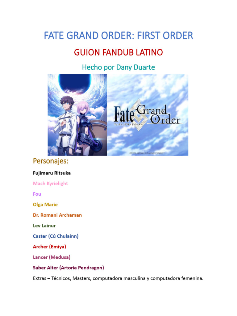 Guion Pelicula Fate | PDF