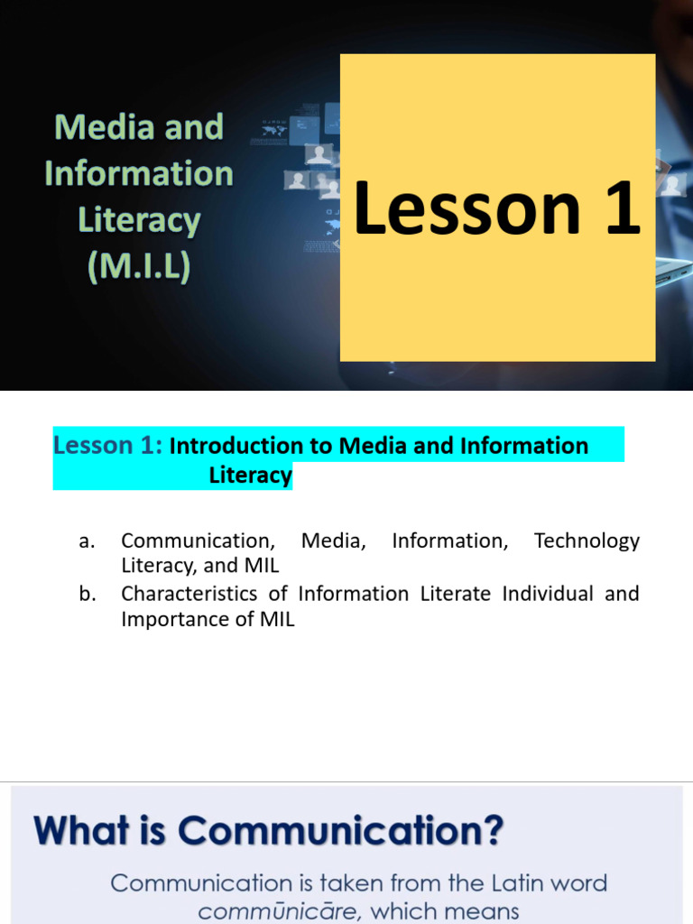 MIL Lesson1 | PDF