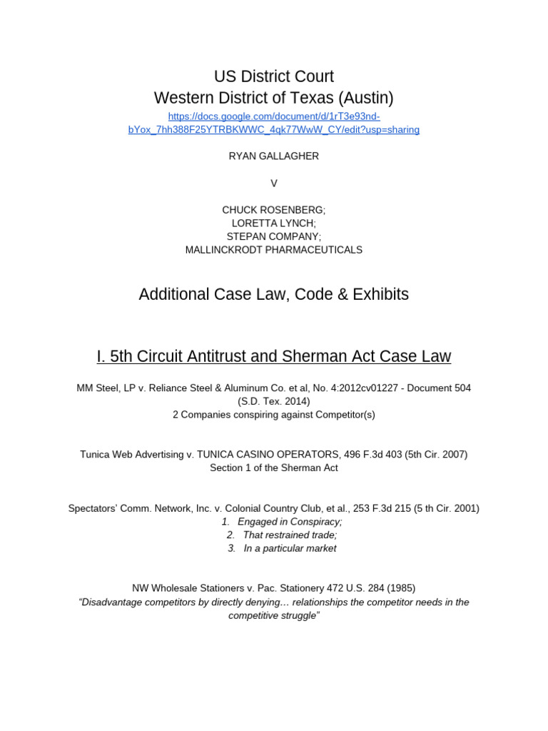 5 TH Circuitand Coca Case Law | PDF