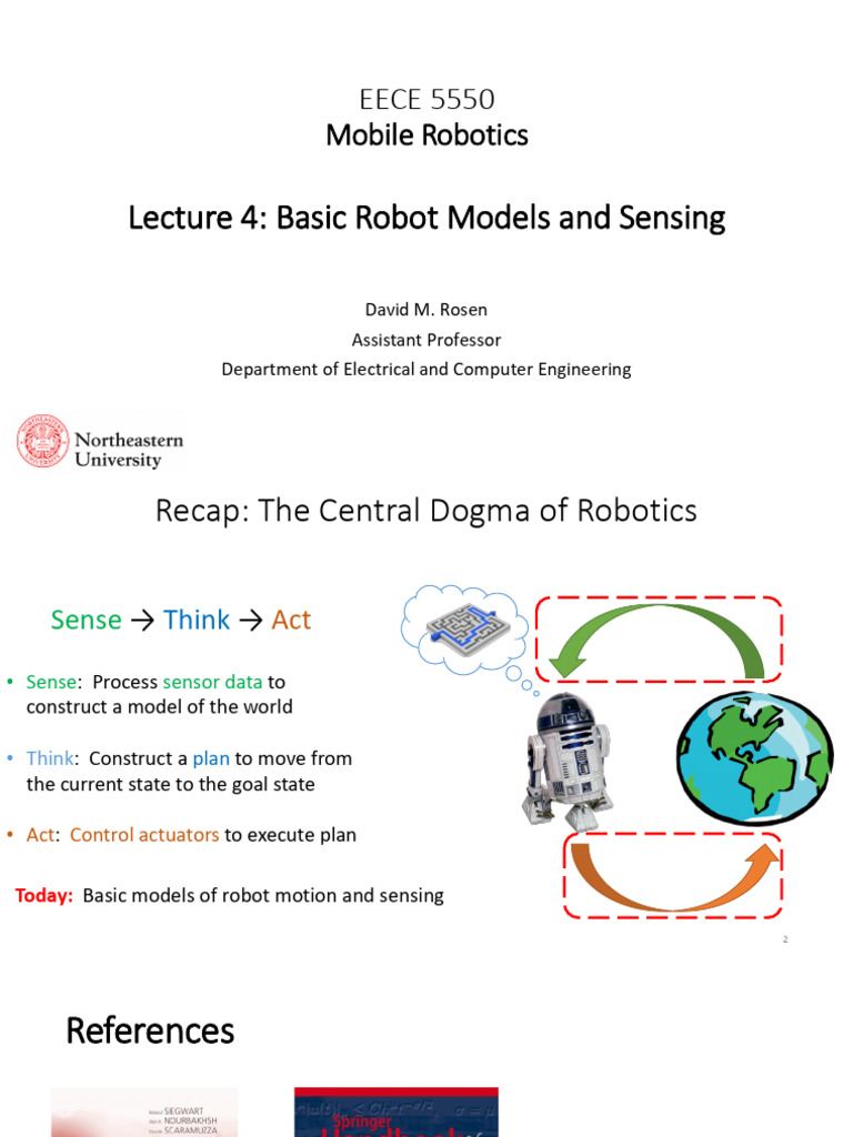 Lecture 4 - Basic Robot Models and Sensing.pdf | PDF