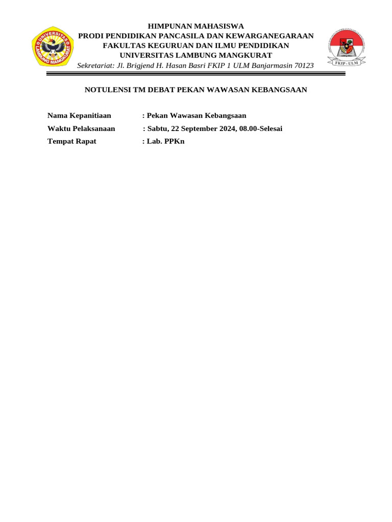 Notulensi TM DEBAT PWK | PDF
