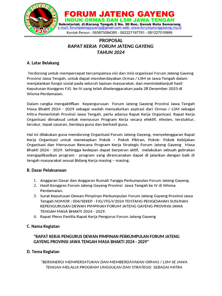 Proposal Raker FJG 24 | PDF