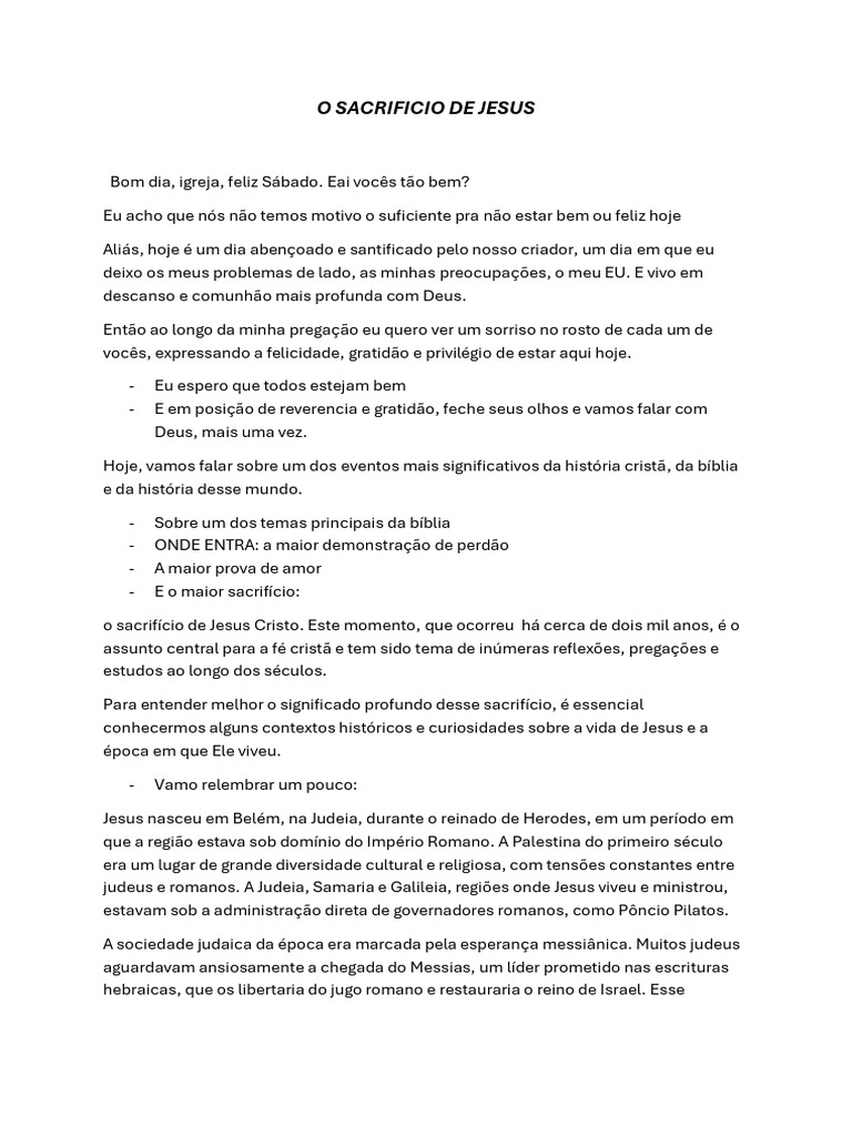 O Sacrifício De Jesus Pdf