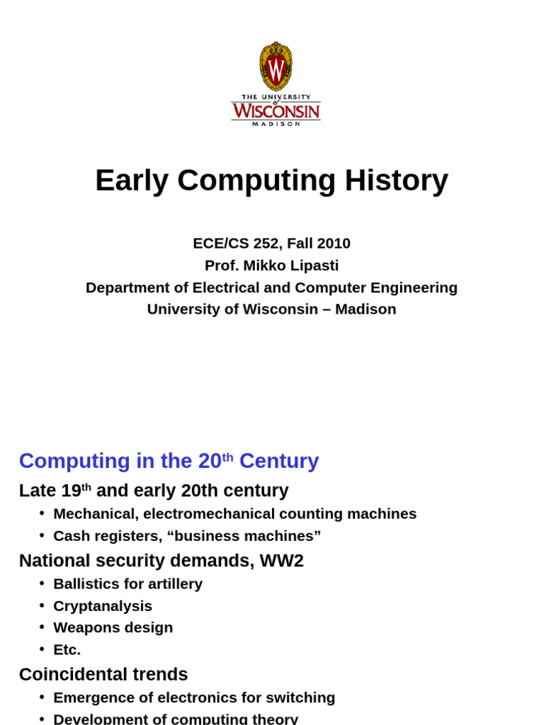 Ch04 Online 01 Computing History | PDF