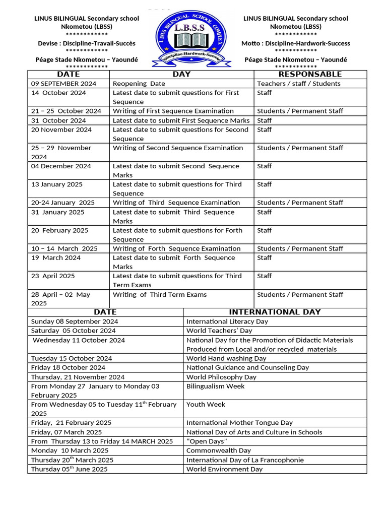 School Year Program | PDF