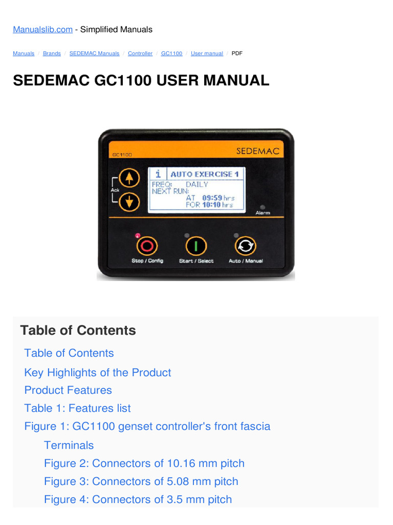 Sedemac GC 1100 | PDF