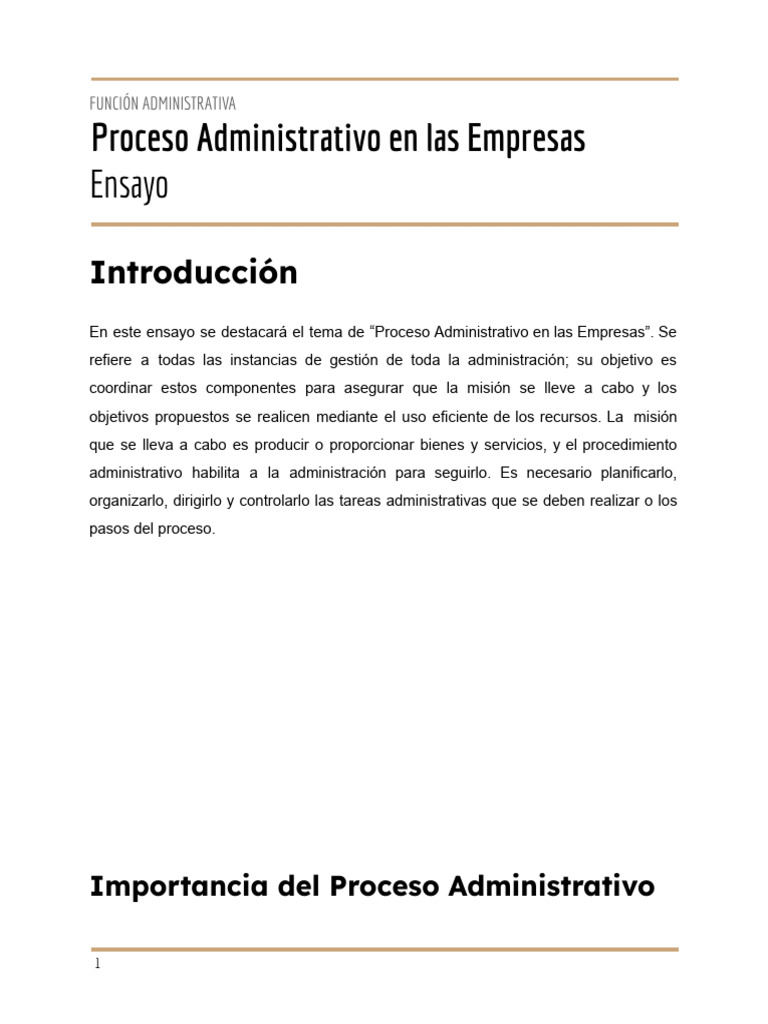Proceso Administrativo en Las Empresas | PDF | Planificación | Crecimiento personal y profesional