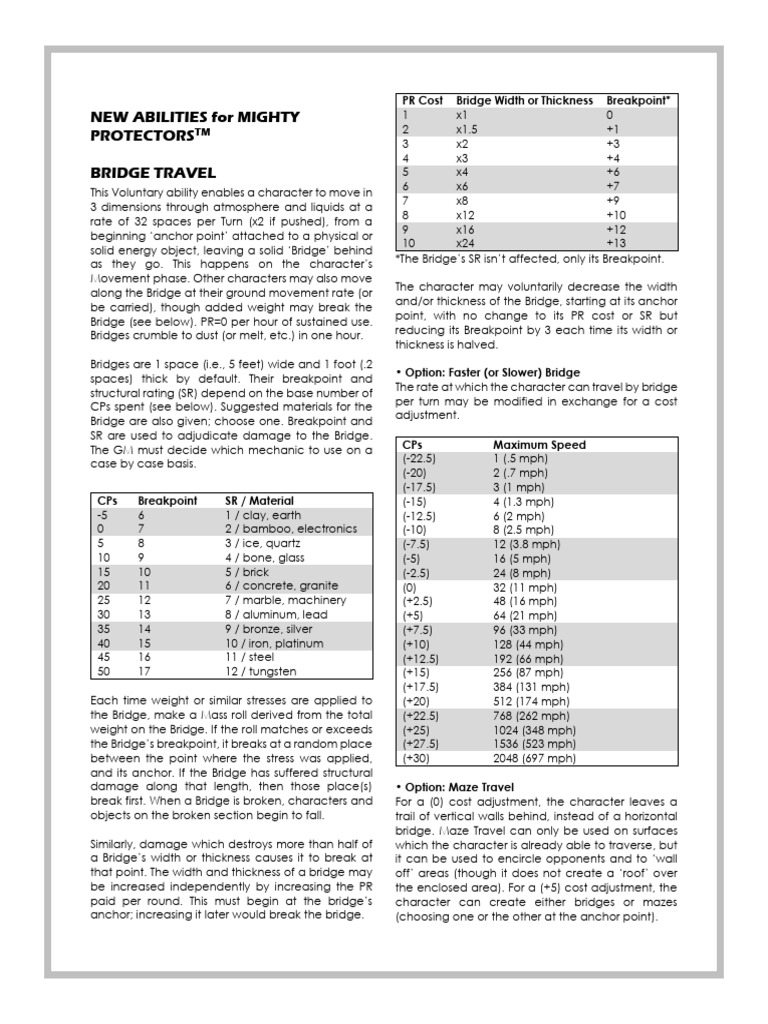 20021a Villains & Vigilantes - Mighty Protectors - Other Powers | PDF