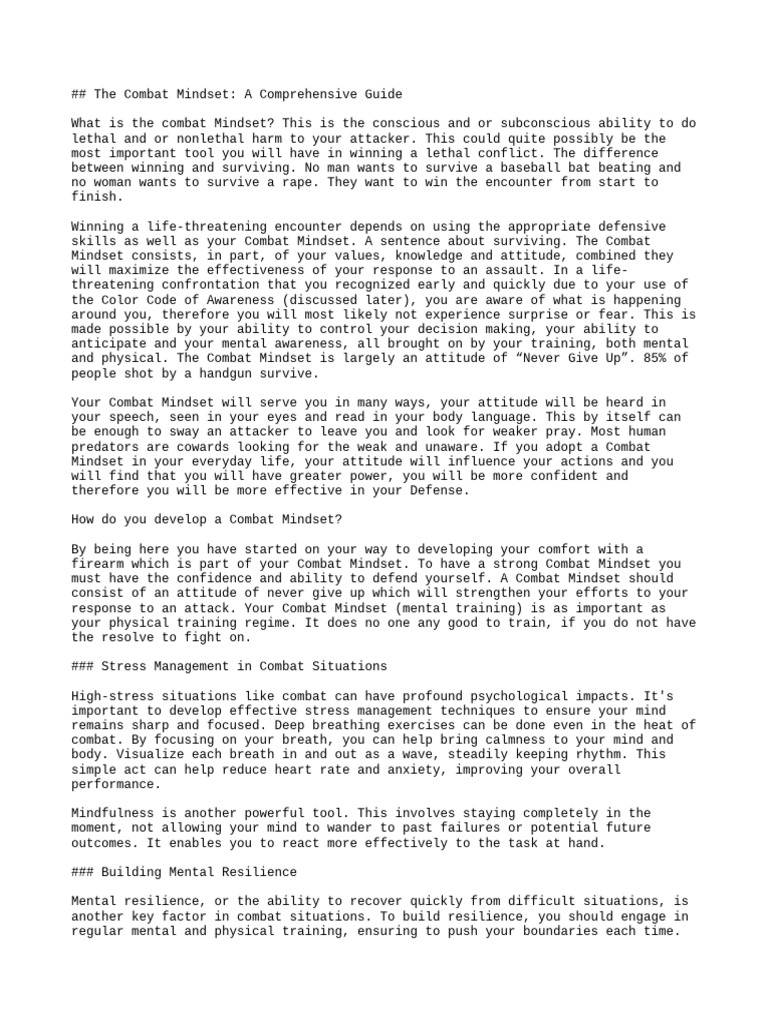 Combat Mindset Updated | PDF