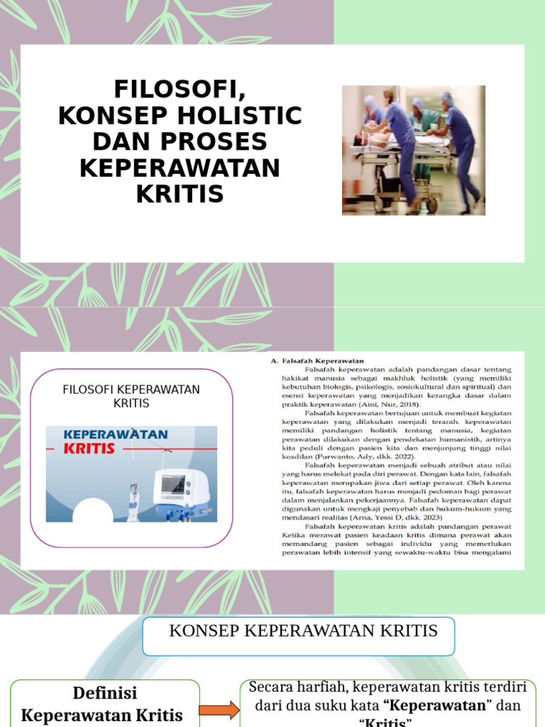 Filosofi, Konsep Holistic Dan Proses Keperawatan Kritis | PDF