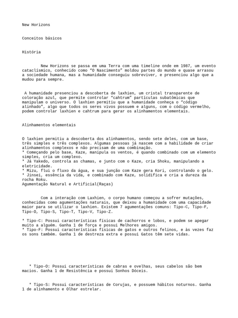Sistema New Horizons RPG | PDF