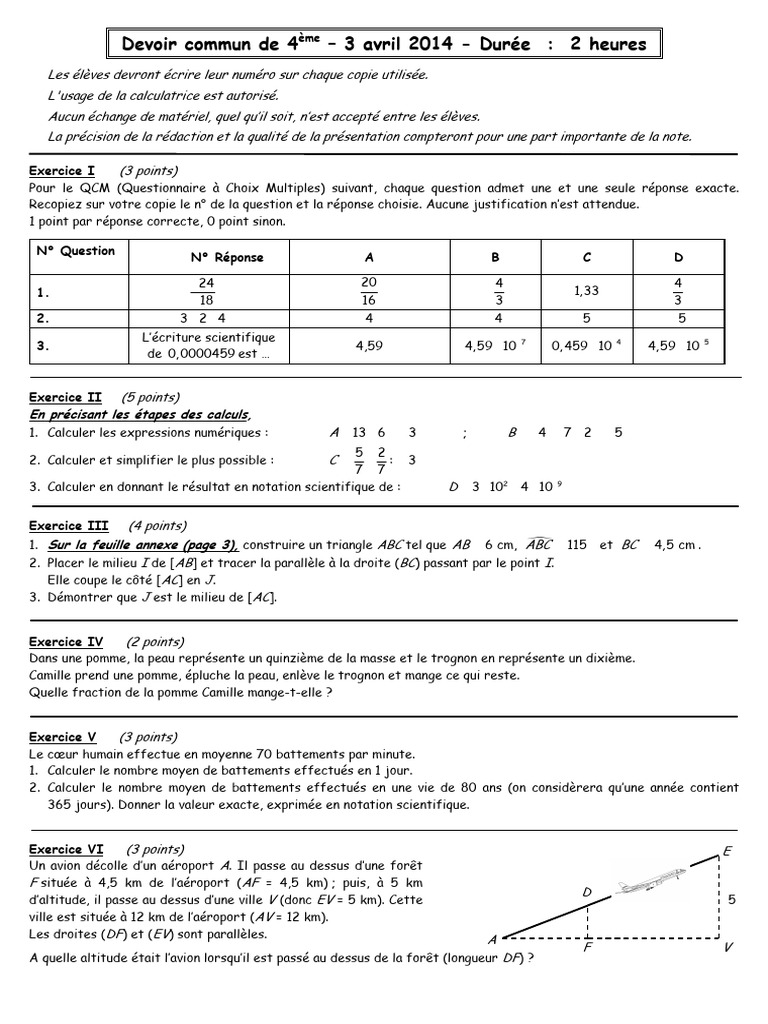 devoir-commun-4eme-13 | PDF