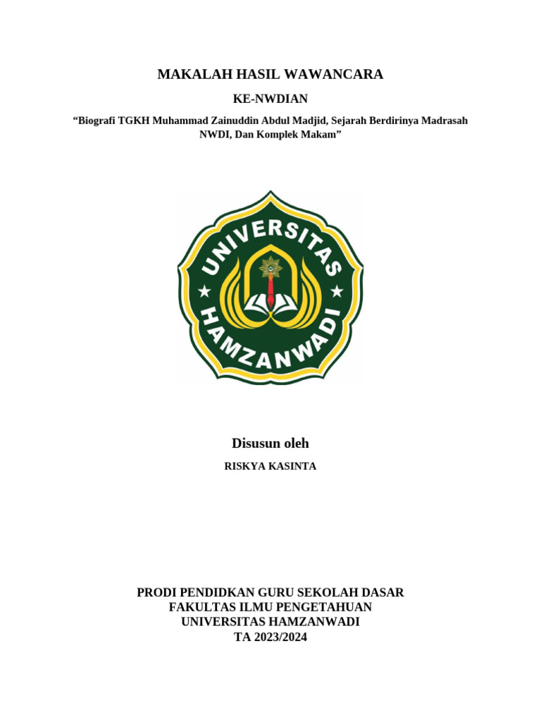 Makalah Hasil Wawancara | PDF