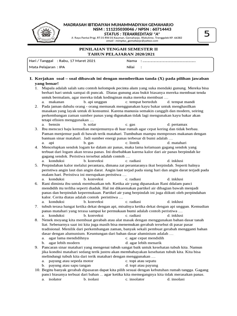 PTS II IPA Kls 5 | PDF