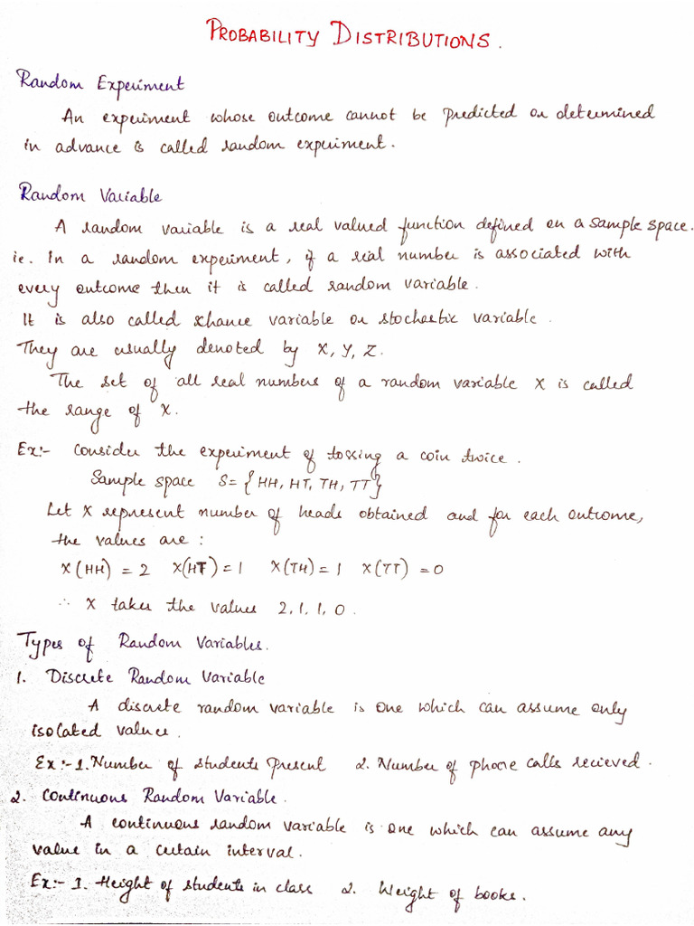 BCS301 - Module 1 - Probability Distributions | PDF