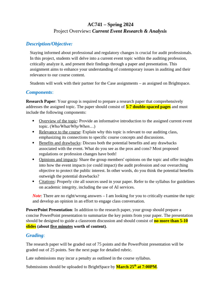 AC741 - Current Events Project - Copy | PDF