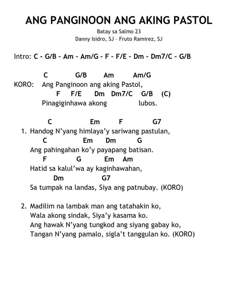 Ang Panginoon Ang Aking Pastol | PDF