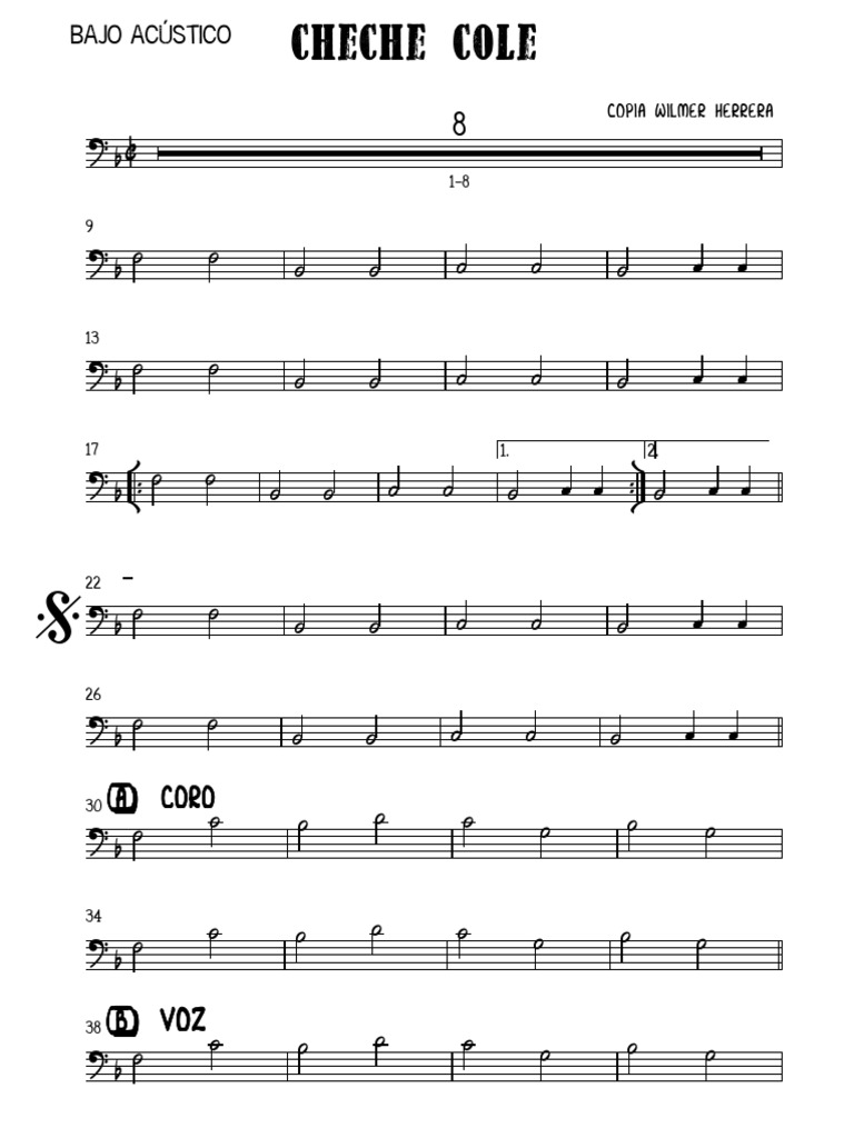 Cheche Cole Bajo Acstico | PDF