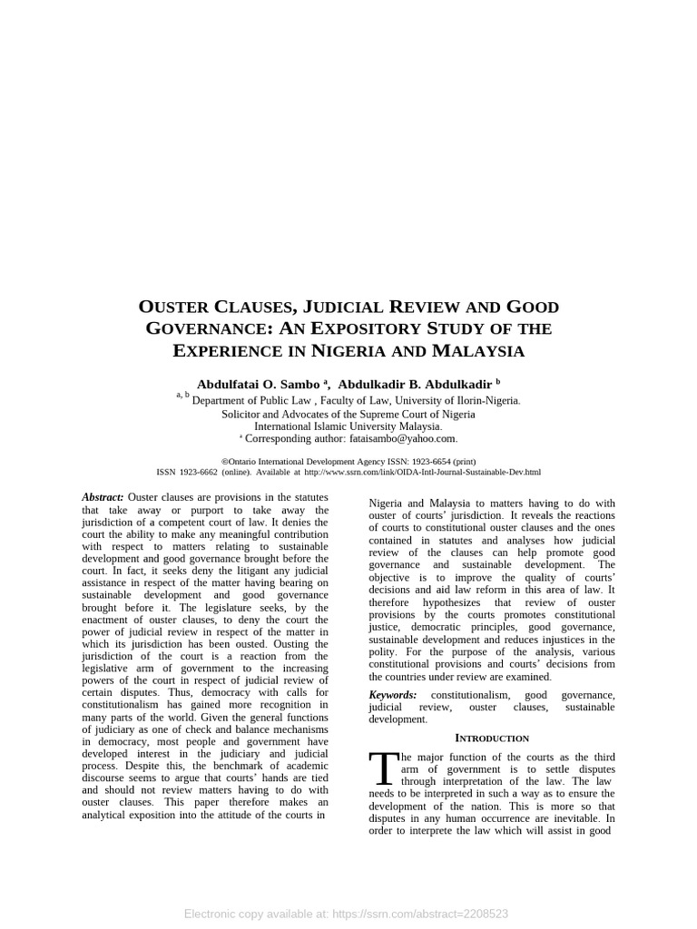 Ouster Clauses | PDF