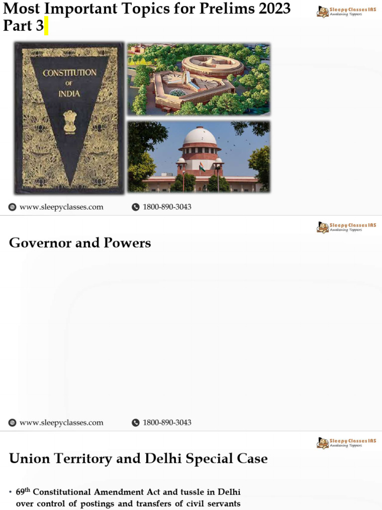 Most Important Topics Part 3 Polity | PDF