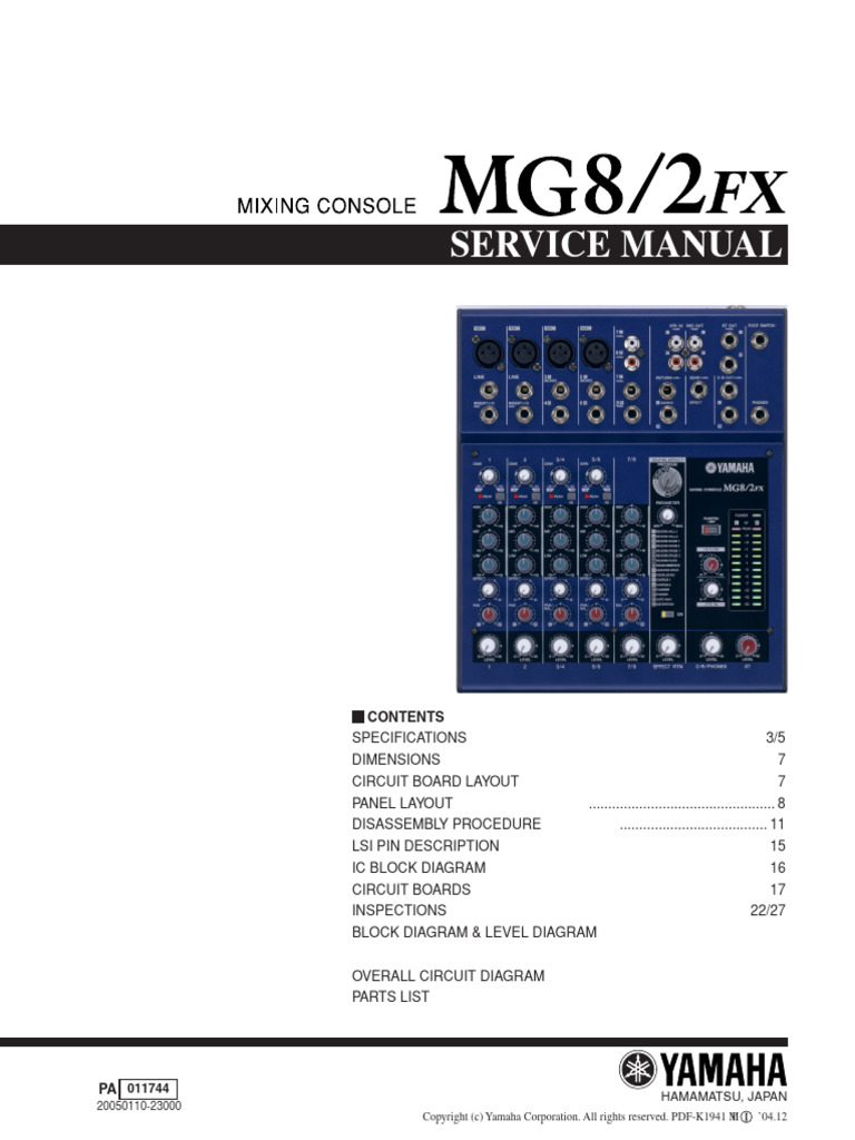 Yamaha+ +MG8 2fx | PDF