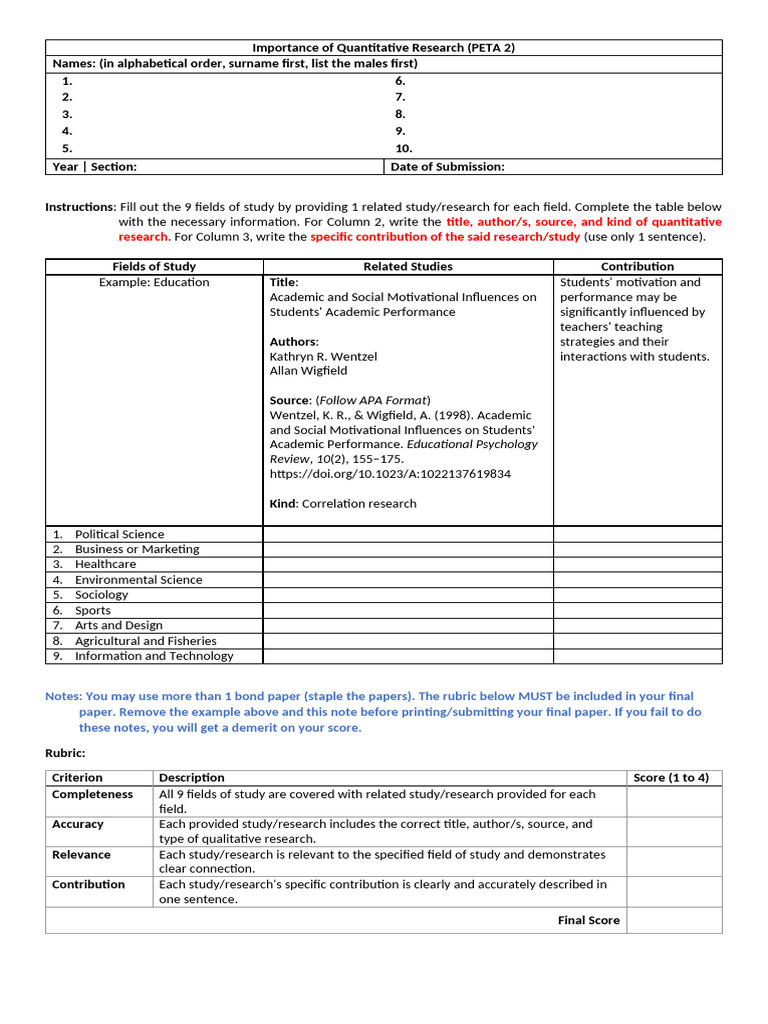 PETA 2 Importance of Quantitative Research | PDF