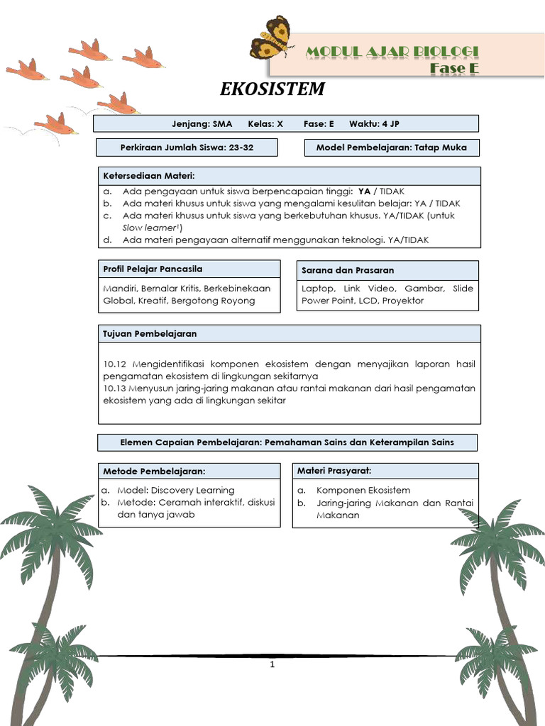 Modul Ajar Ekosistem | PDF