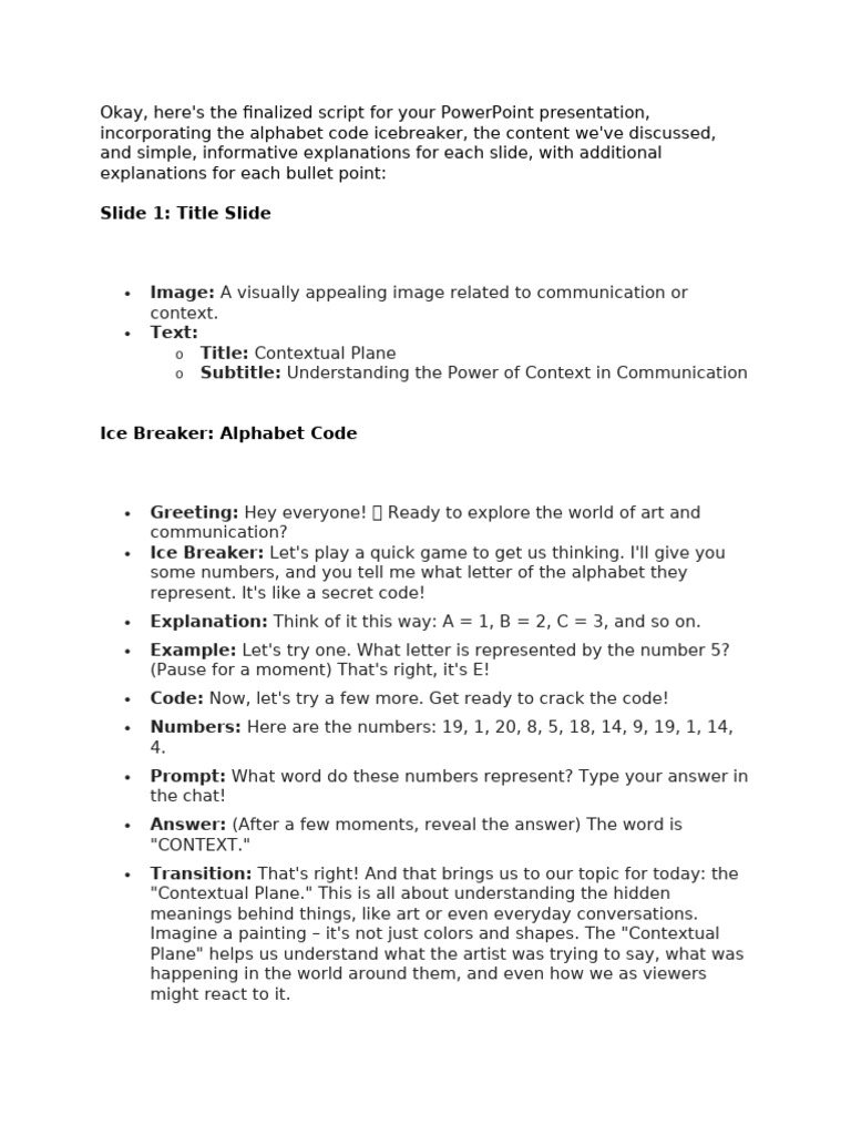 script for arts appreciation | PDF