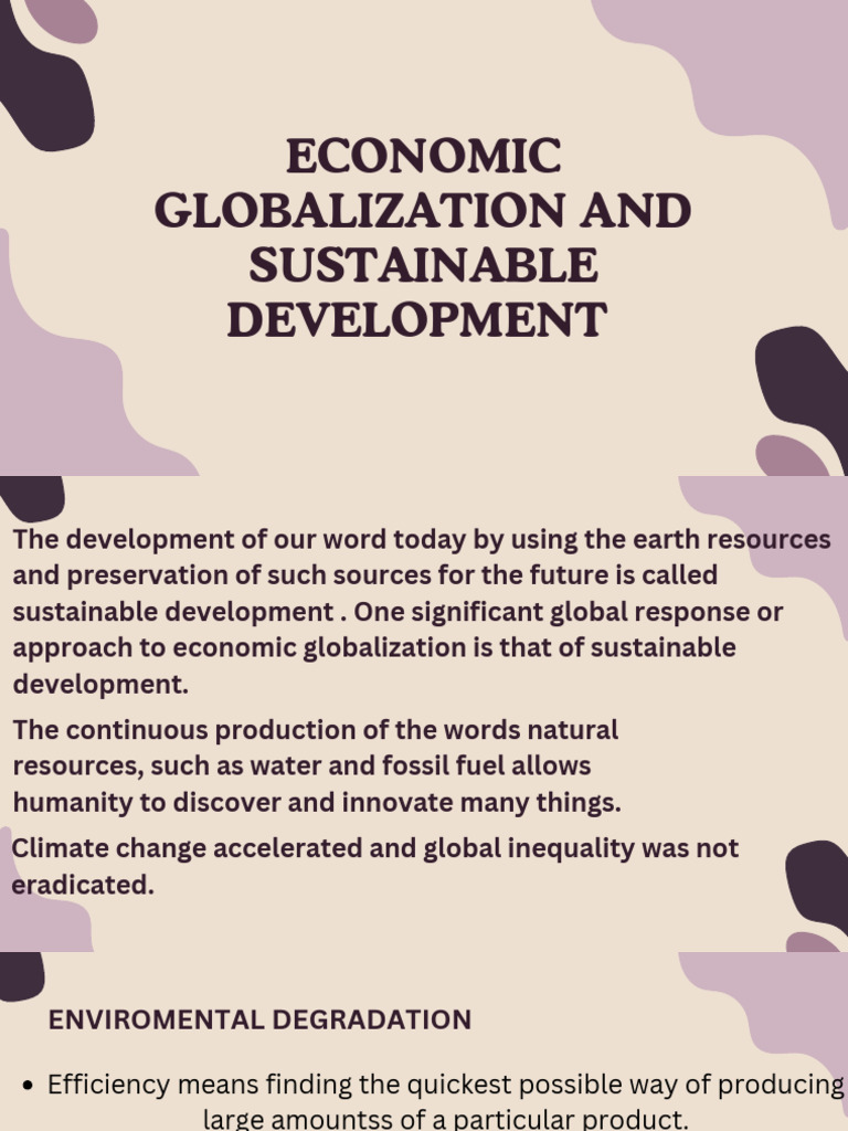 Presentation PPT About Economic Globalization and Sustainable ...