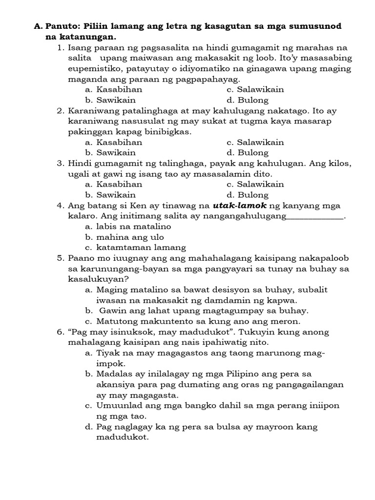 GAWAIN SA AKING PAGLIBAN | PDF