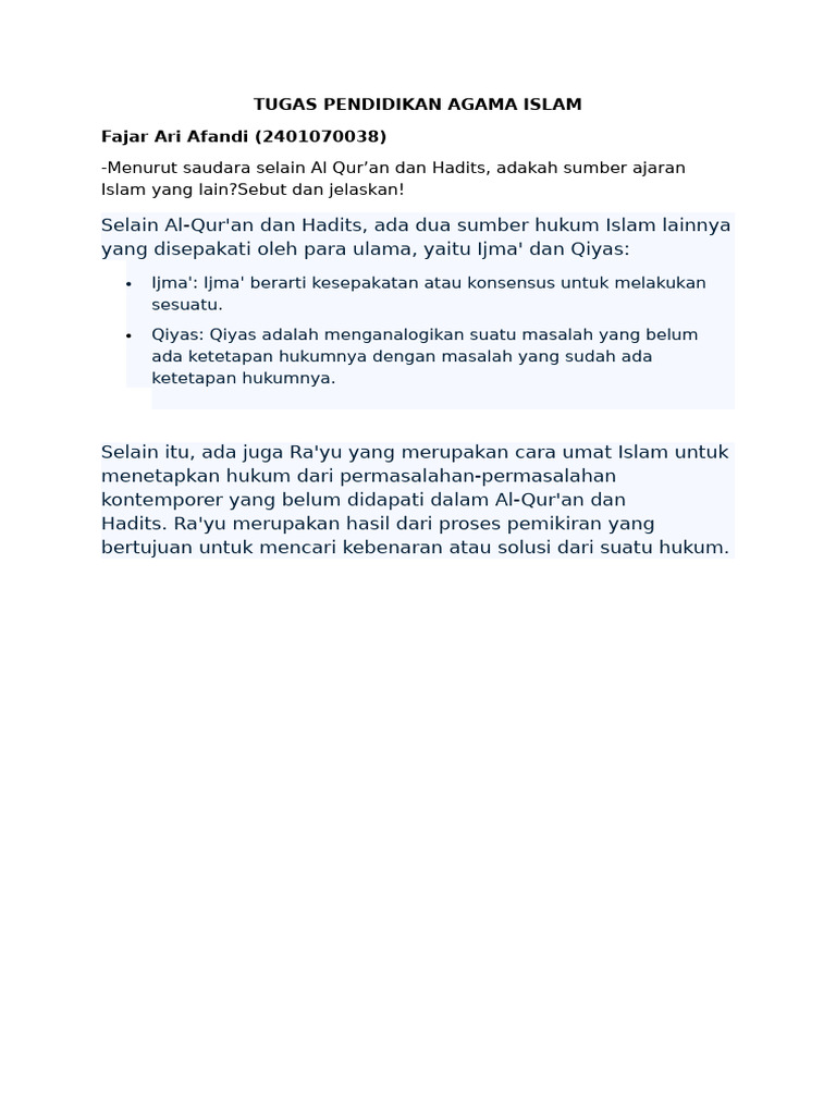 PAI Fajar Ari Afandi (2401070038) | PDF