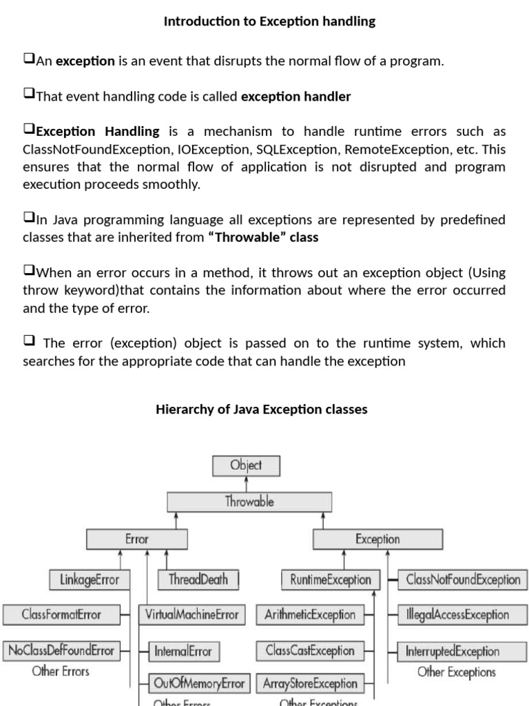 Exception Handling | PDF