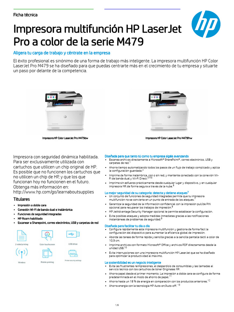 HP Color Laserjet Pro MFP m479 | PDF