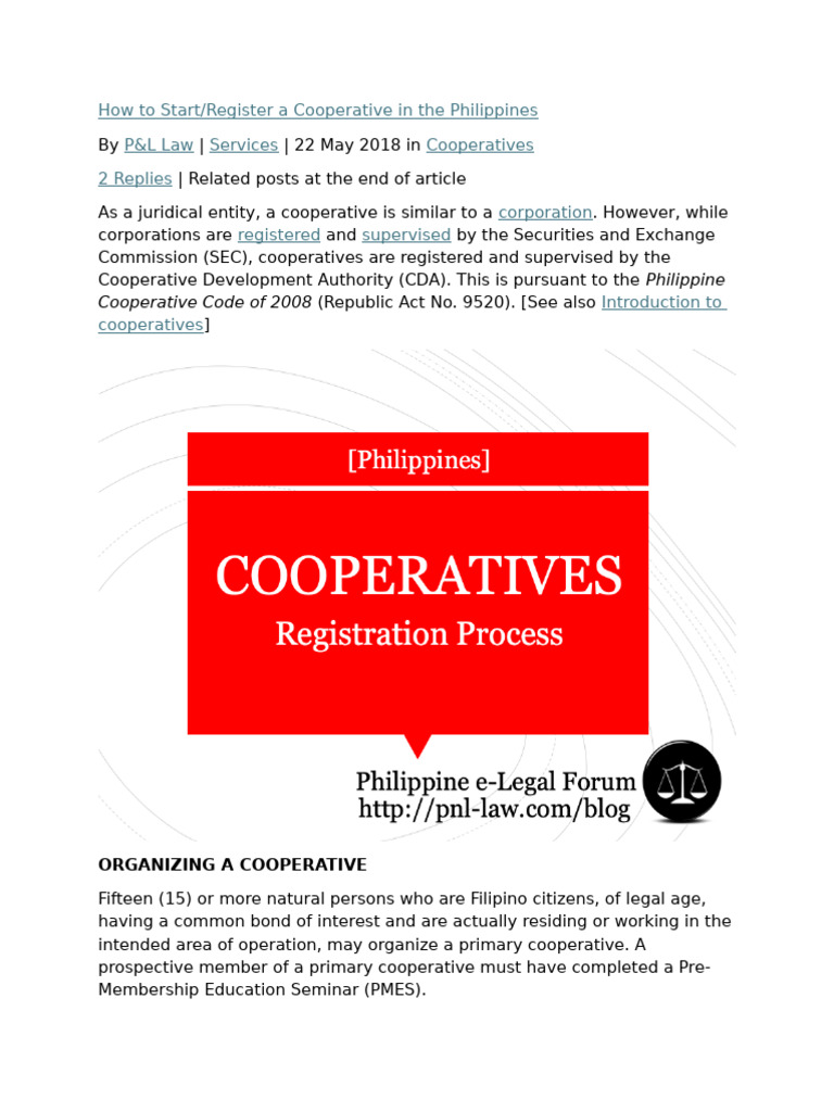 How To Start Register Cooperative | PDF