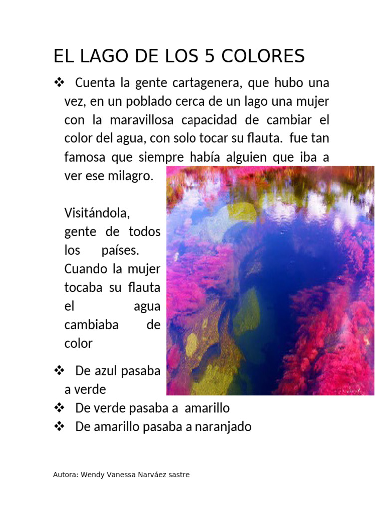 EL LAGO DE LOS 5 COLORES | PDF