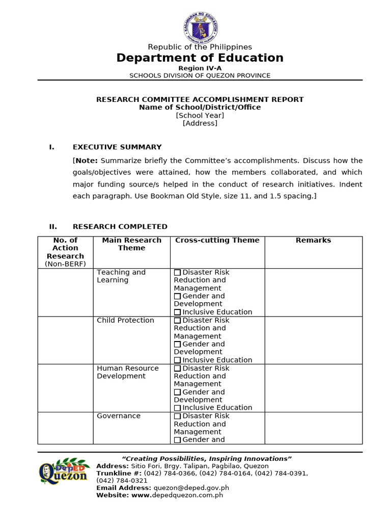 15 Research Committee Accomplishment Report 2023 | PDF