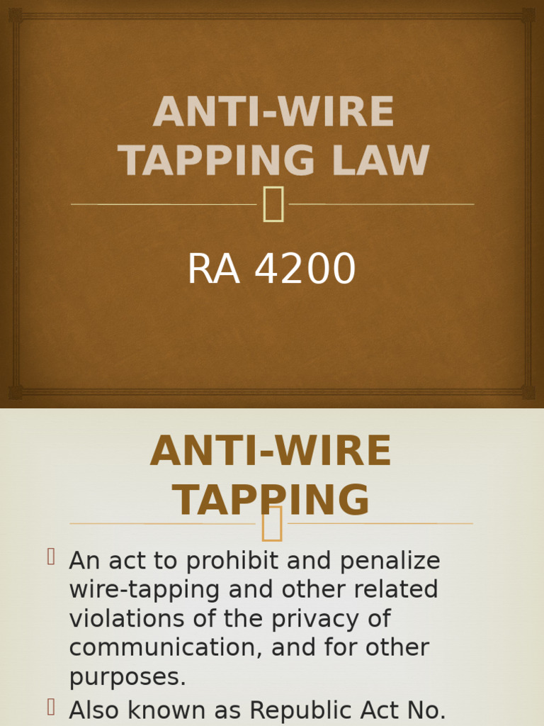 Anti Wire Tapping Law | PDF