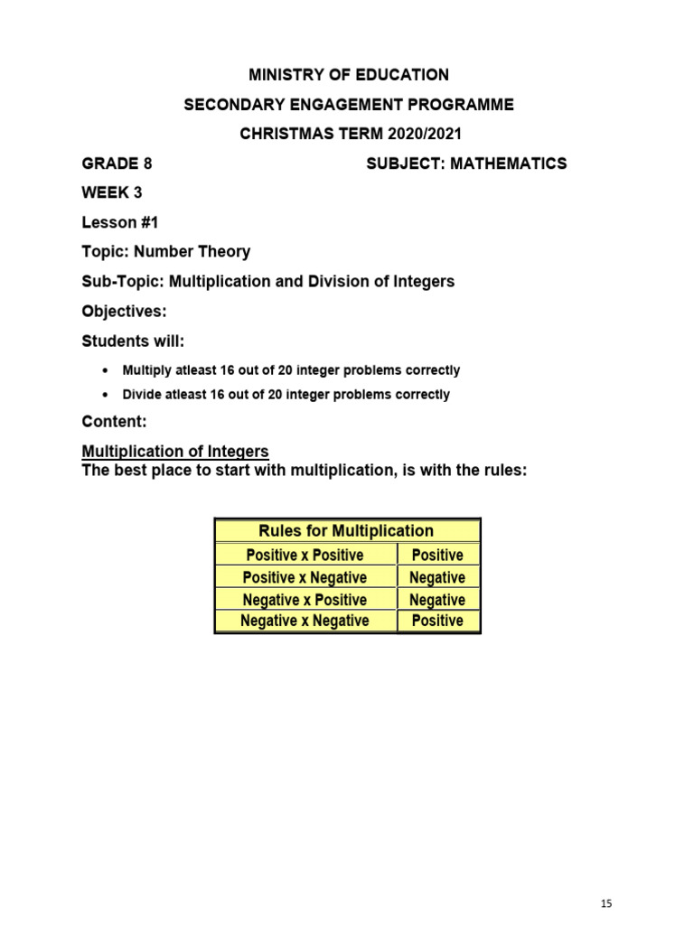 Grade 8 Mathematics Week 3 Lesson 1 | PDF