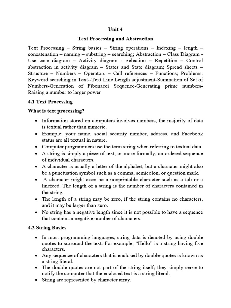 Unit - 4 CTPS | PDF | String (Computer Science) | Teaching Methods & Materials