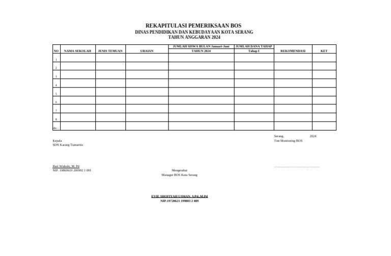 format Laporan hasil monitoring 2024 | PDF