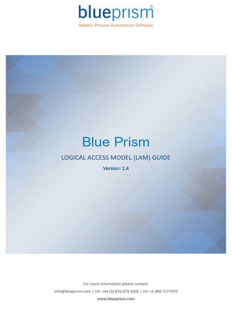 Blue Prism Logical Access Model (LAM) - Guide | PDF | Access Control ...