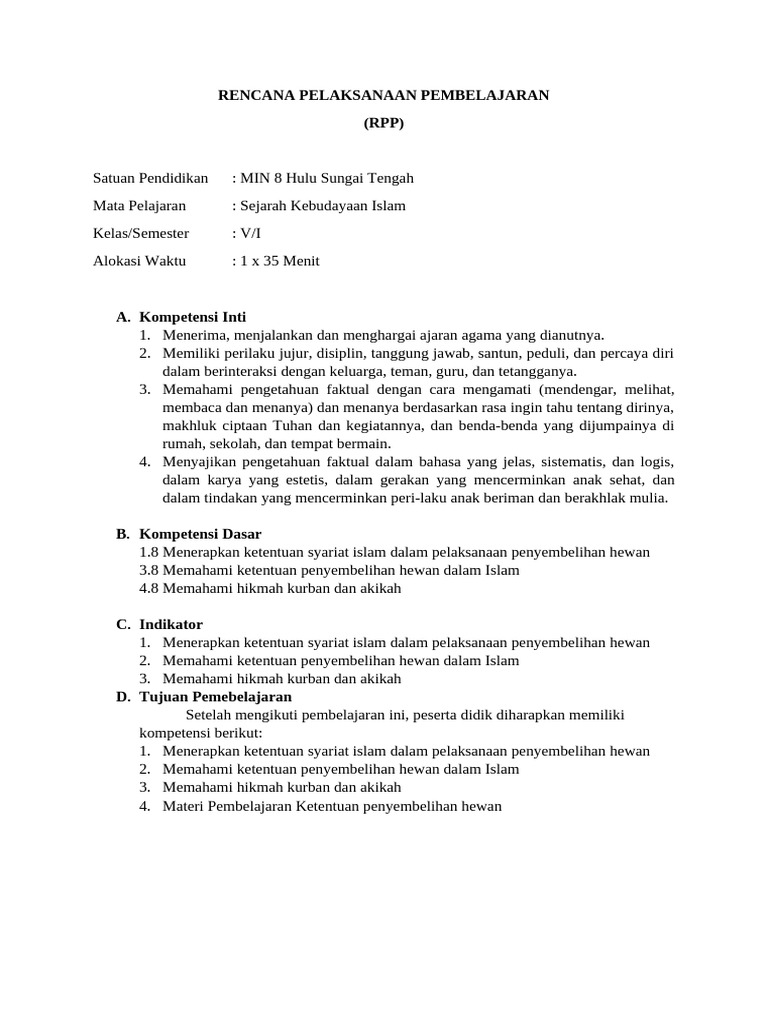 Contoh RPP | PDF