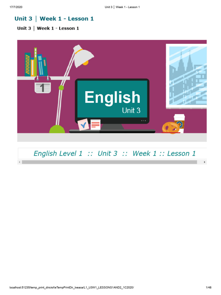 Unit 3 Week 1 - Lessons 1 and 2 | PDF