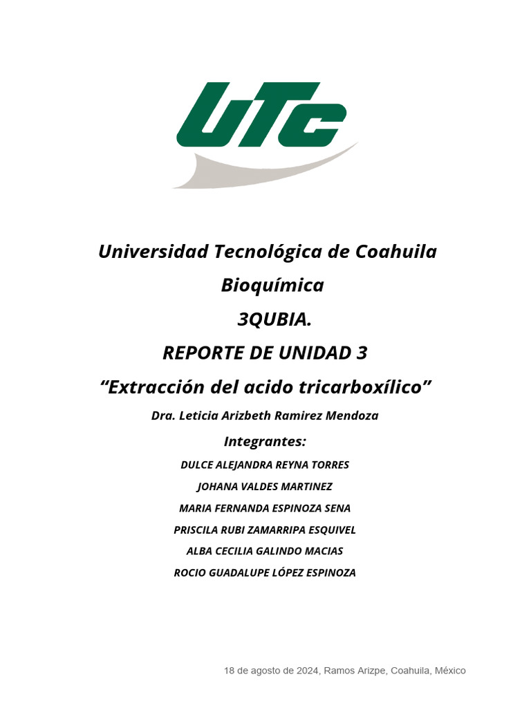 Extracción Del Ácidotricarboxílico U3 | PDF