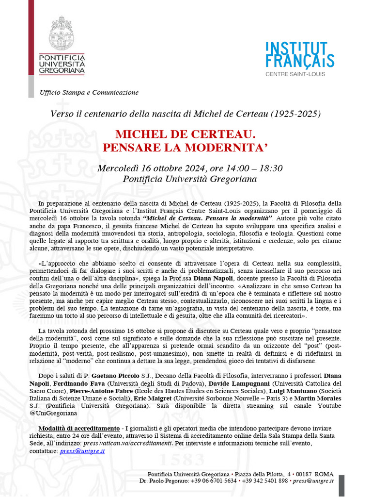 CS Centenario Michel de Certeau | PDF