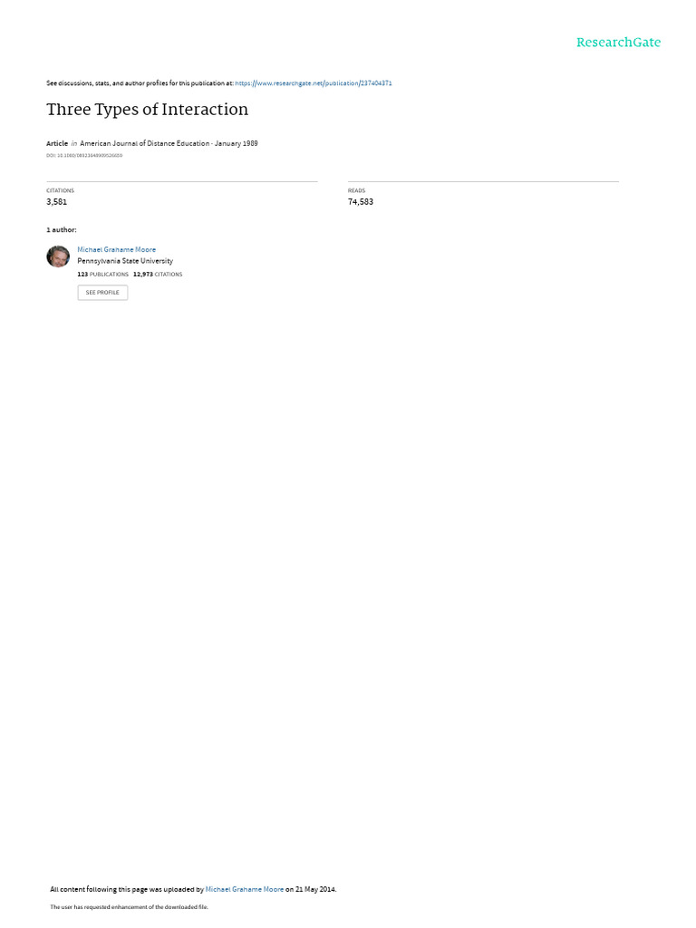 Three Types of Interaction | PDF | Learning | Teachers