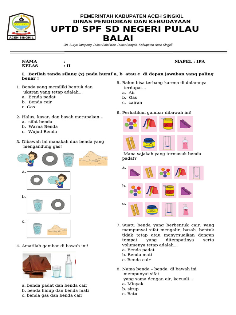 Soal UTS 2 IPA | PDF
