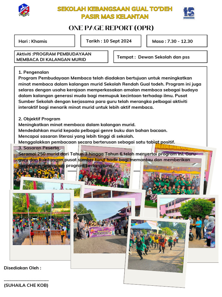 Su One Page Report | PDF