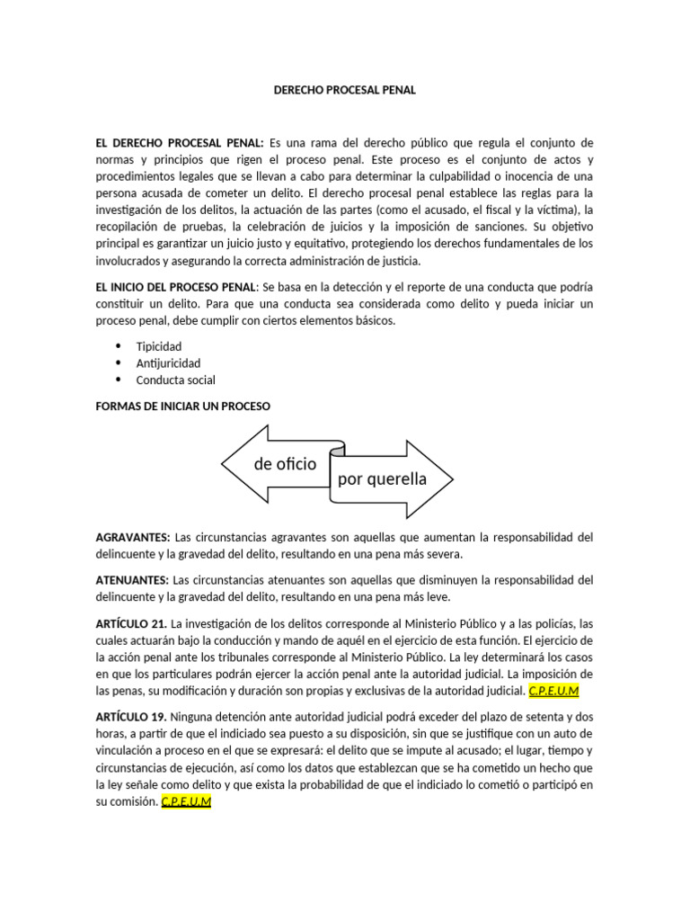 Derecho Procesal Penal | PDF | Derecho penal | Ley procesal